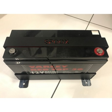 Spoox Motorsport Varley Red Top 30 Alloy Battery Tray (Black)